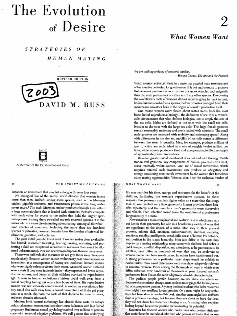 The Evolution of Desire - David Buss | PDF