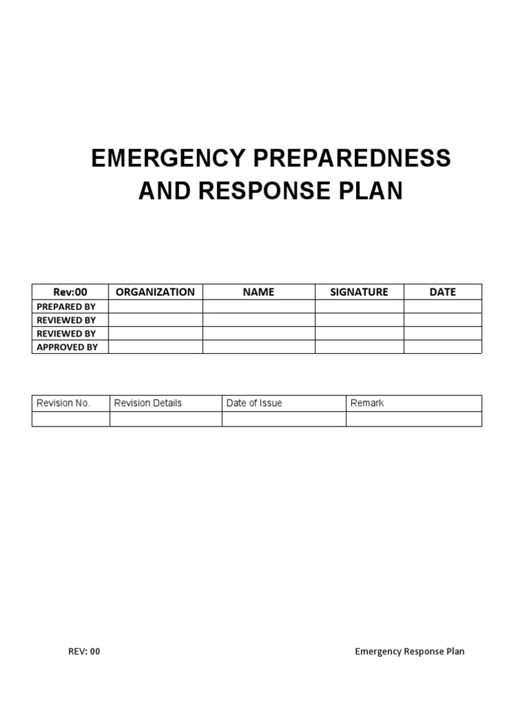 Emergency Preparedness and Response Plan | PDF
