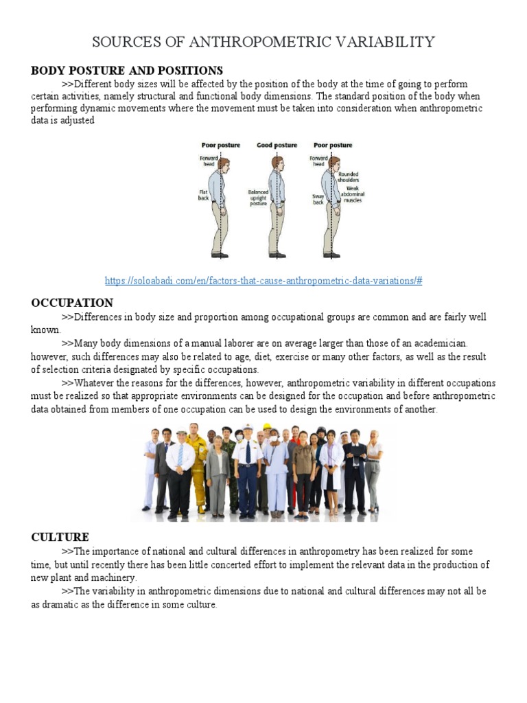 Sources Of Anthropometric Variability Pdf Balance Ability Anthropometry