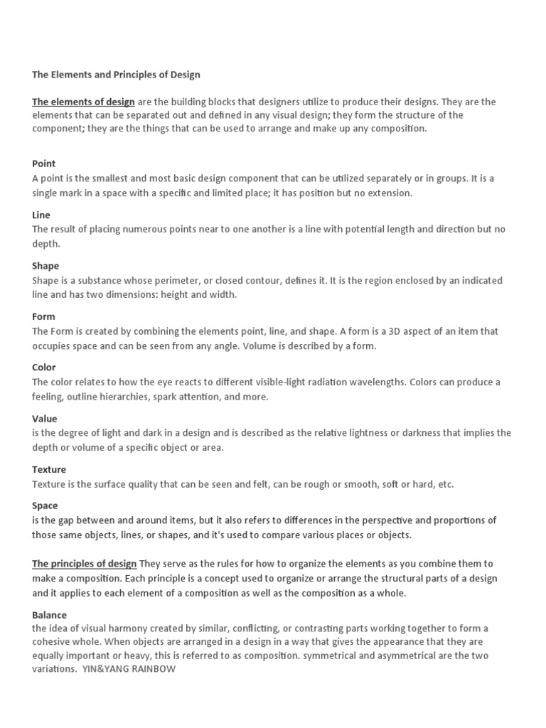 The Elements and Principles of Design | PDF