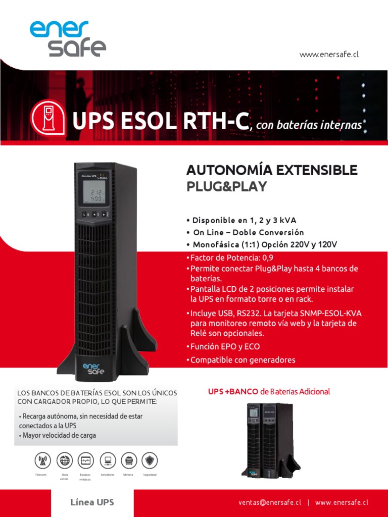 UPS-ESOL-RTH-C-online-Enersafe-1a3KVA Bolivia | PDF