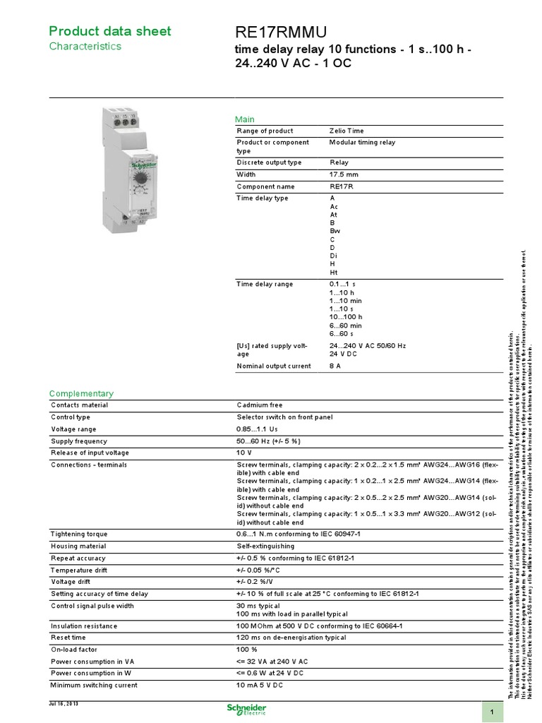 RE17RMMU | PDF | Relay | Alternating Current