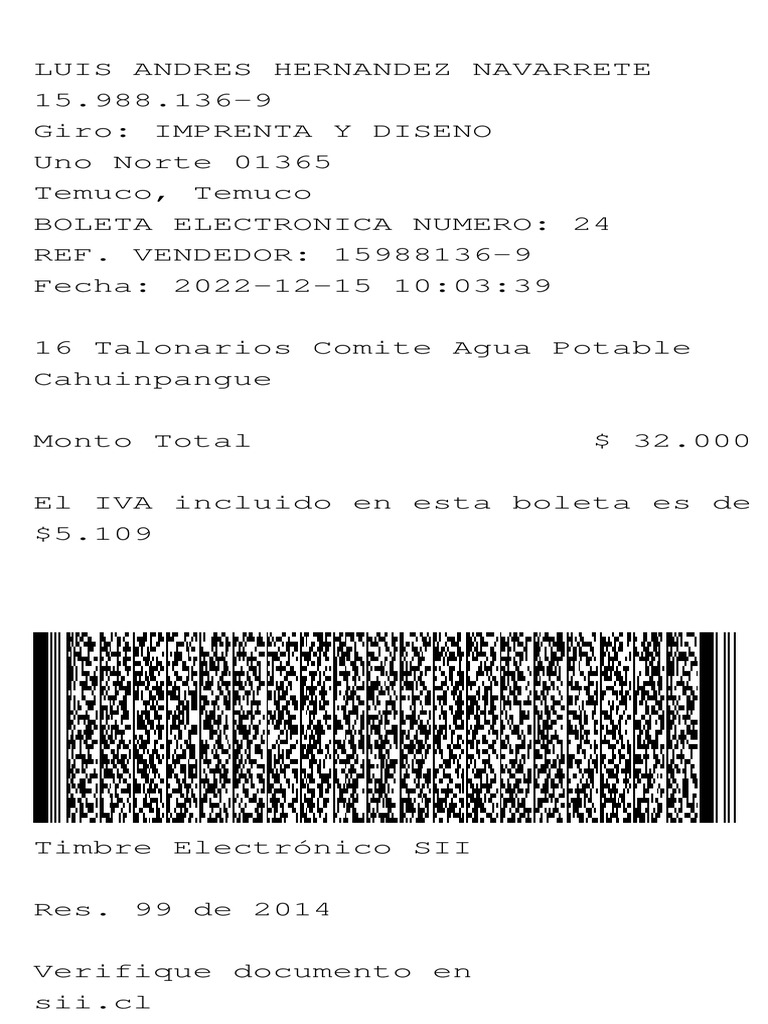 Ejemplo de Boleta | PDF