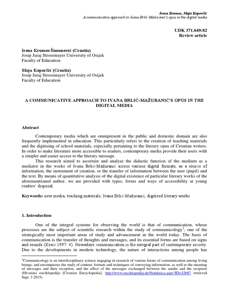 Krumes, Koporčić ENG | PDF