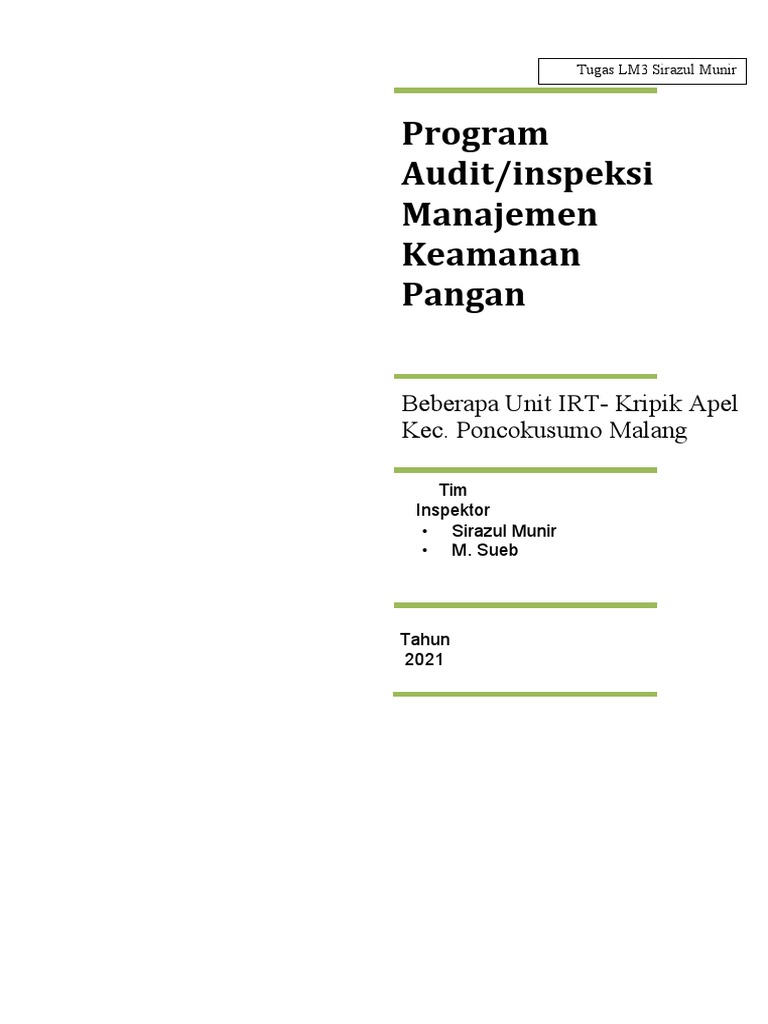 contoh pengisian Form 2. Mengelola Program Audit (2) | PDF