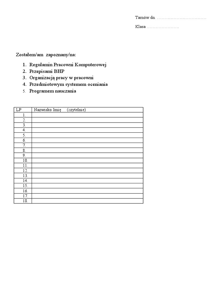 Zapoznaie Z Regulaminem | PDF