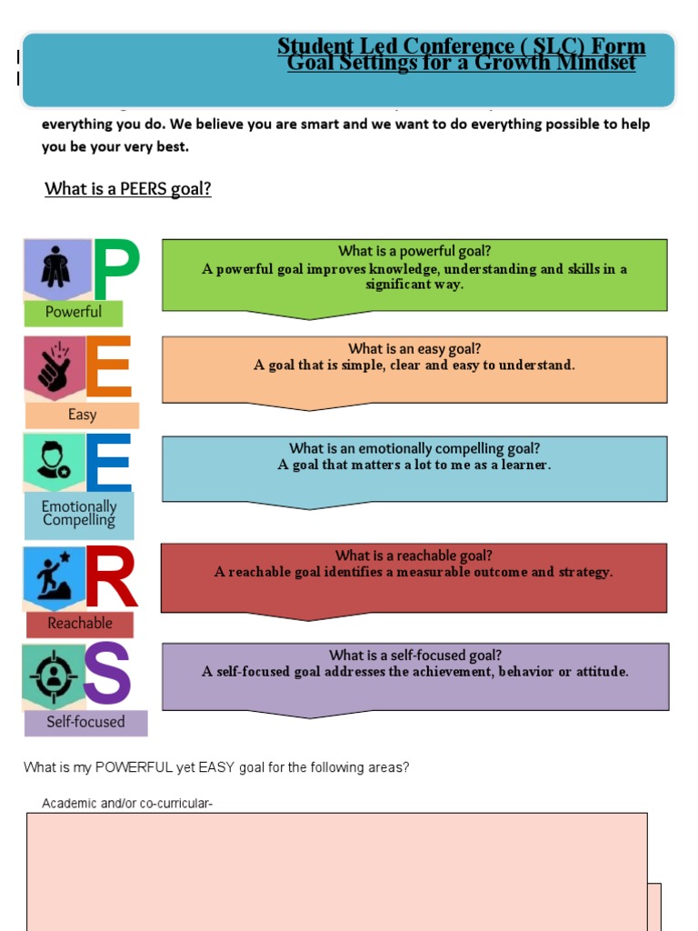 PEERS SLC Goal Setting Form 3 | PDF