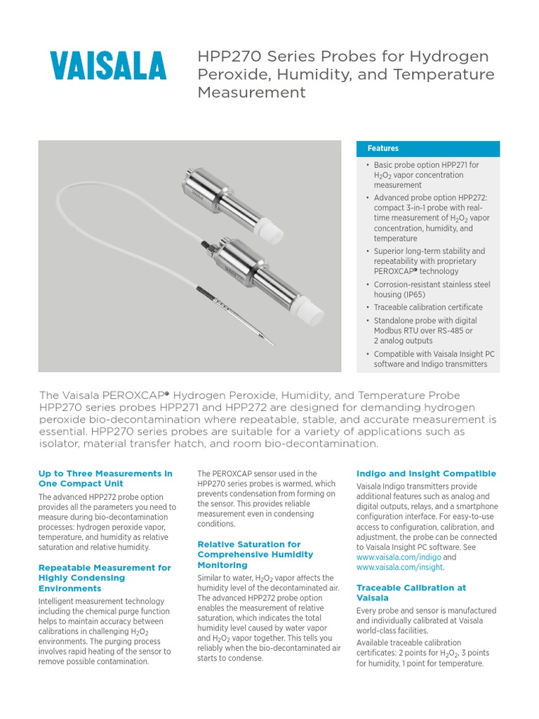 HPP270 Series H2O2 Measurement Probes | PDF