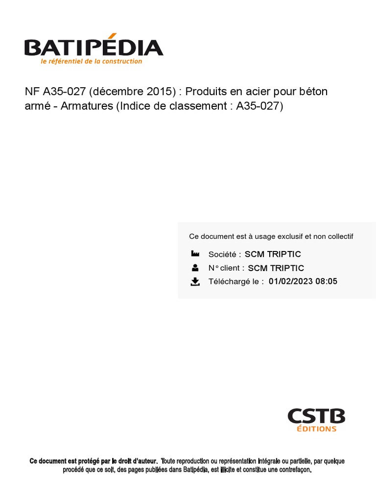 NF A35-027 Dec2015 | PDF