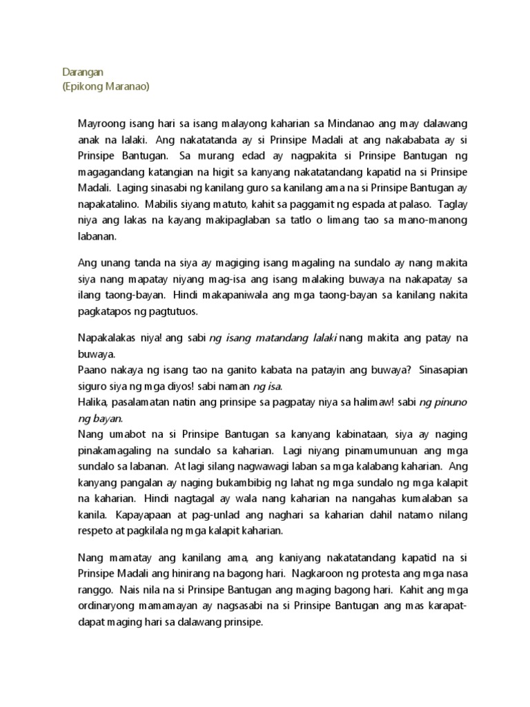 Darangan - EPIKO | PDF