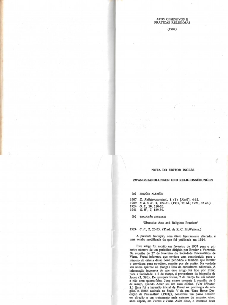 1907 - Atos Obsessivos e Praticas Religiosas - Freud | PDF