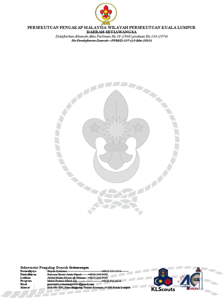 Standart Letterhead PPM Setiawangsa - new with logo KL Scouts 40 Years ...