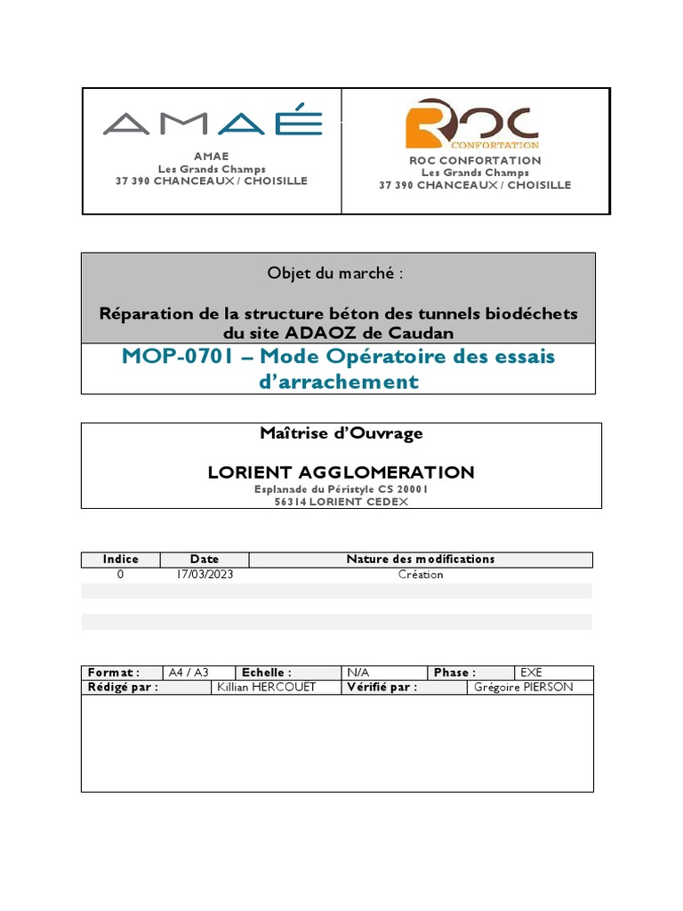 2023.03.17 - MPO0701-Essais D'arrachement | PDF