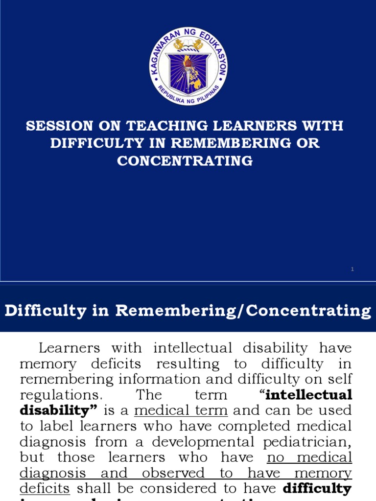 Difficulty in Remembering - Final | PDF