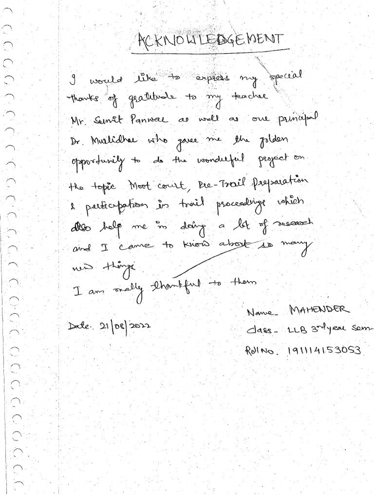 LLB Project File 6TH Semester | PDF