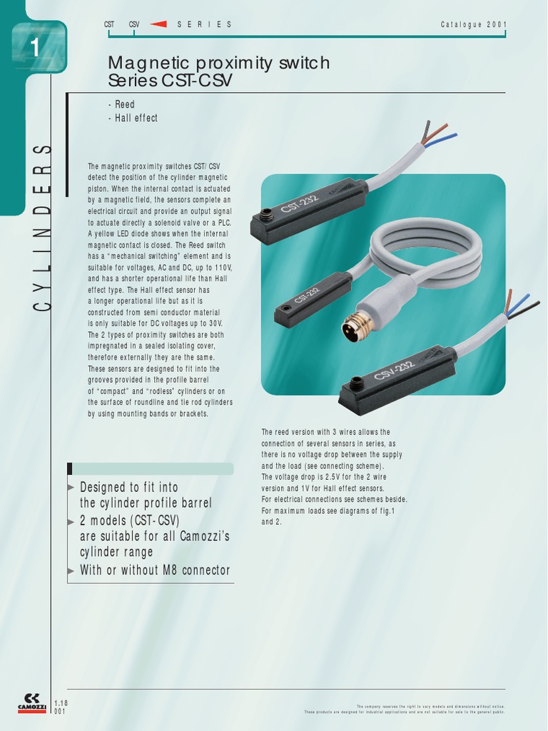 Magnetic Proximity Switch Series CST-CSV: - Reed - Hall Effect | PDF