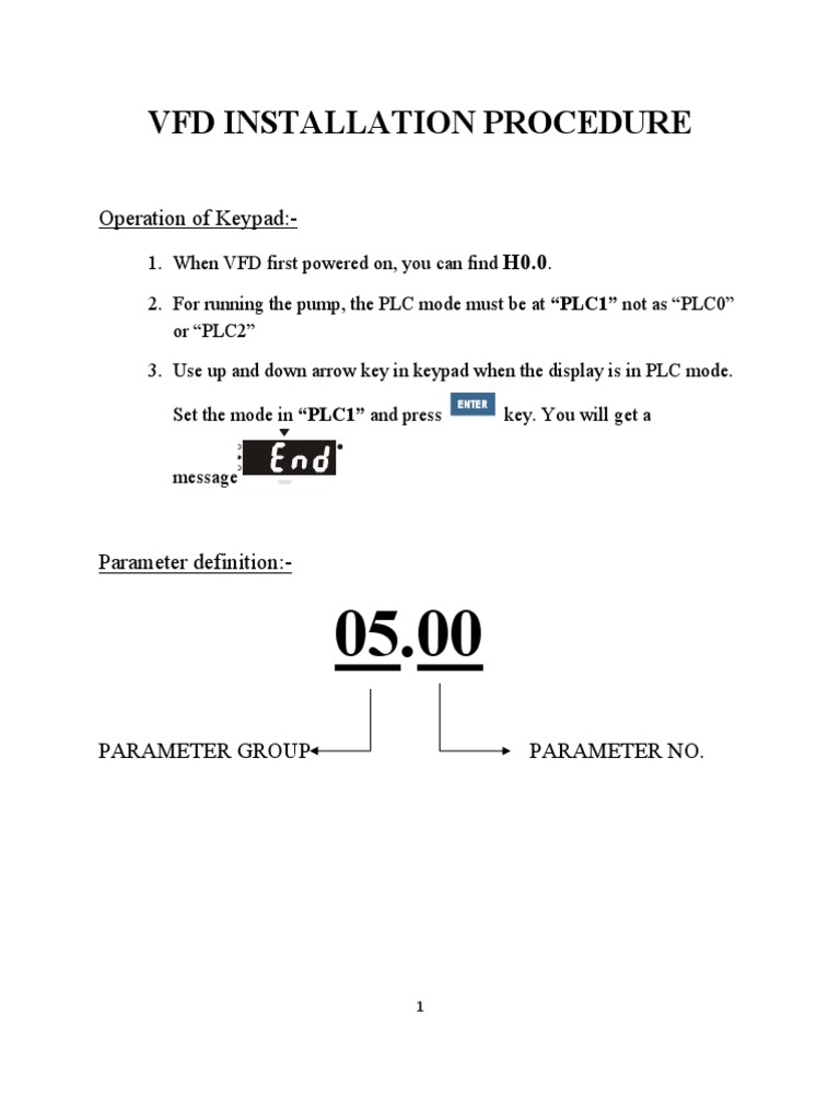 VFD installation procedure | PDF