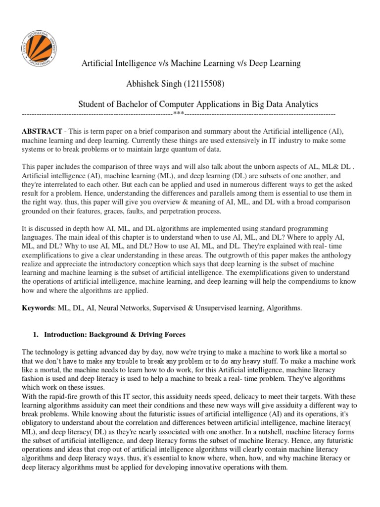 Term Paper | PDF | Artificial Intelligence | Intelligence (AI) & Semantics