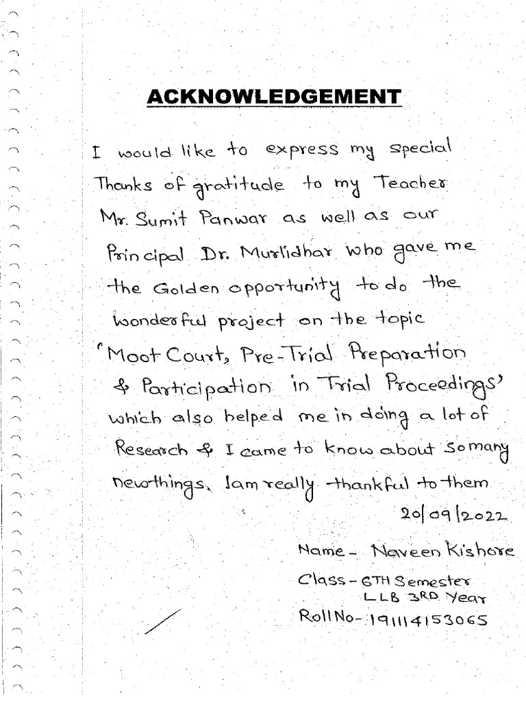 LLB Project File 6TH Sem-Hindi | PDF