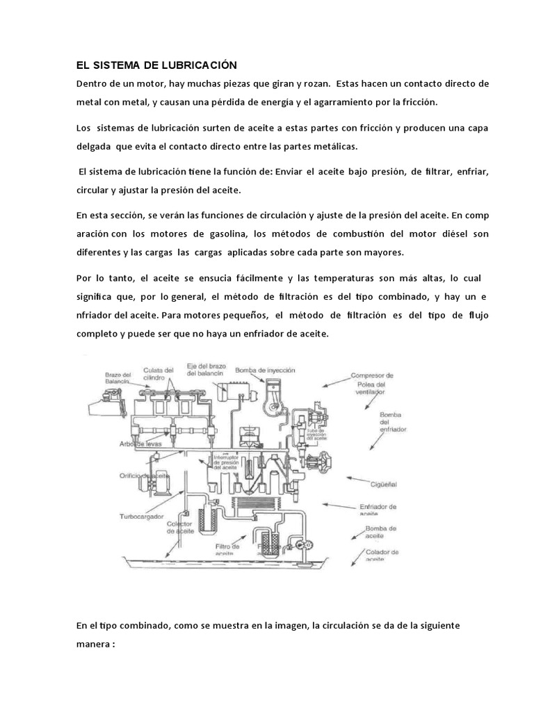 El Sistema de Lubricación | PDF | Máquinas rotativas | Partes de vehículo
