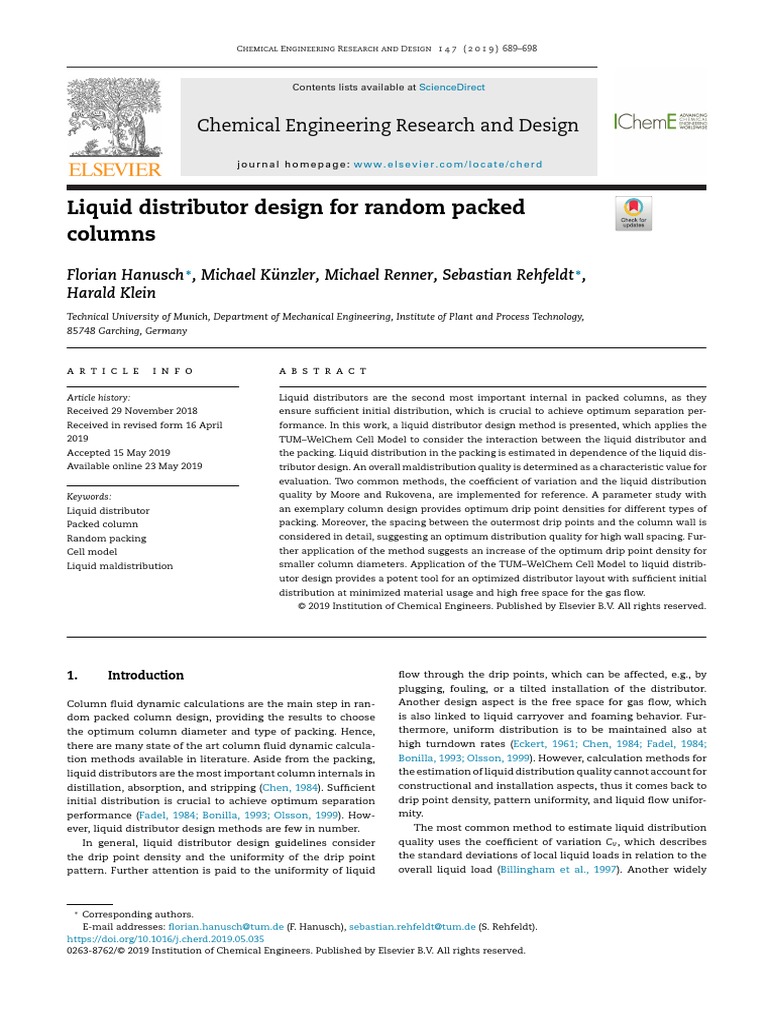 Liquid distributor design | PDF