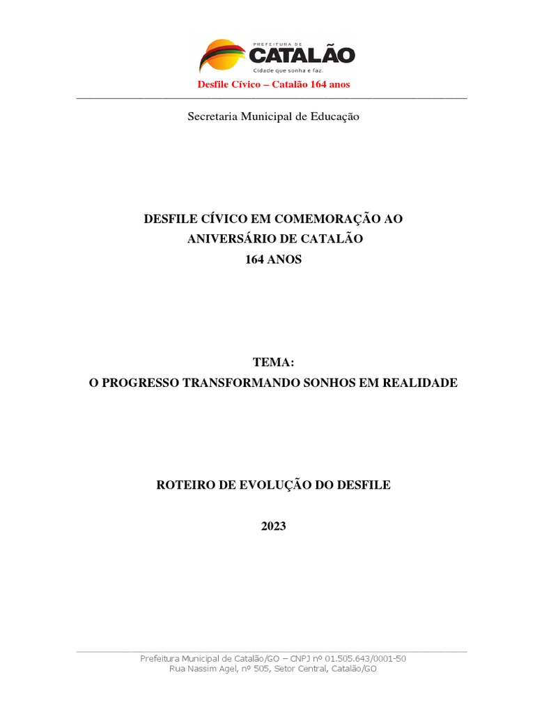Roteiro Desfile 2023 | PDF | Ciências Sociais