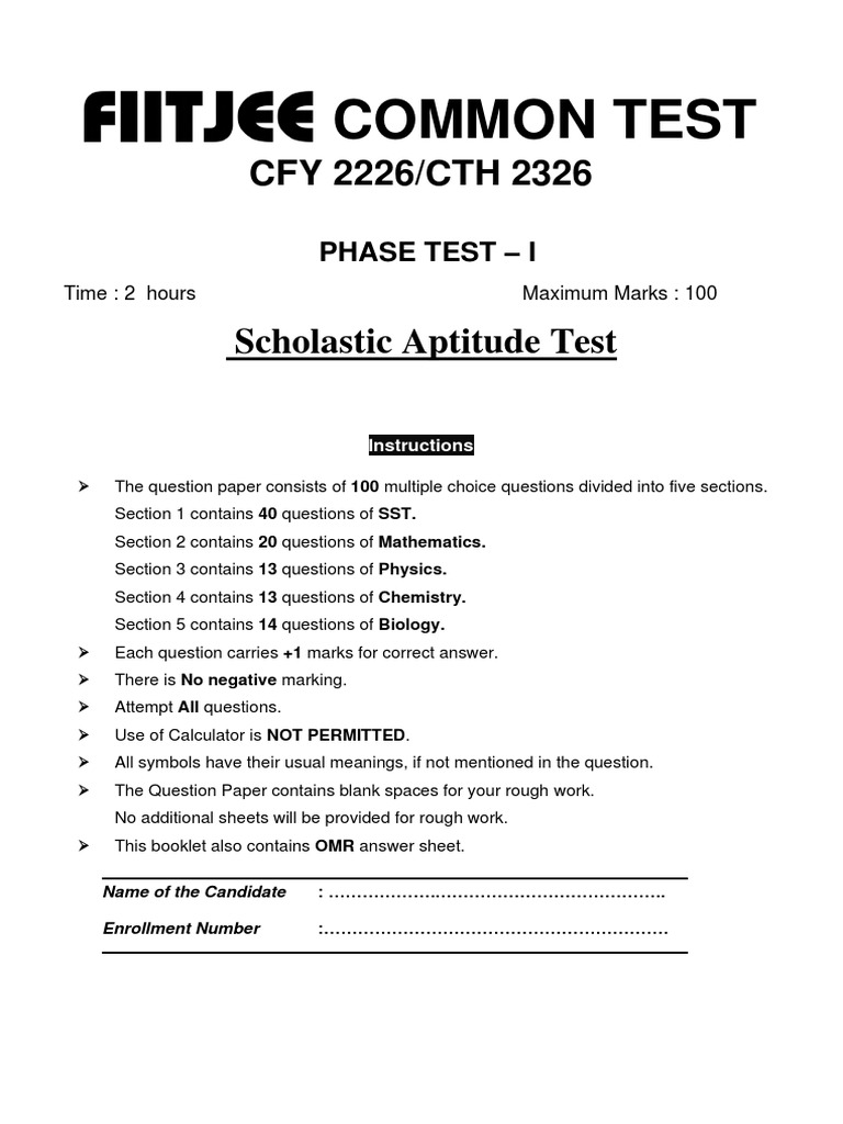 CTH 2326 SAT Phase Test 1 | PDF
