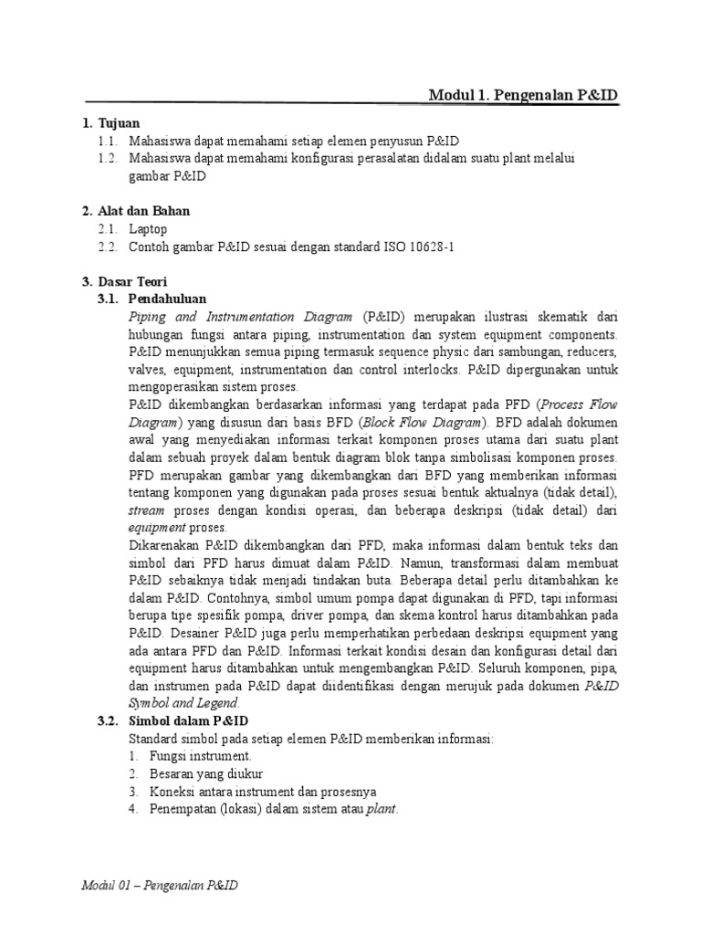 Modul 1 - Pengenalan P&ID | PDF