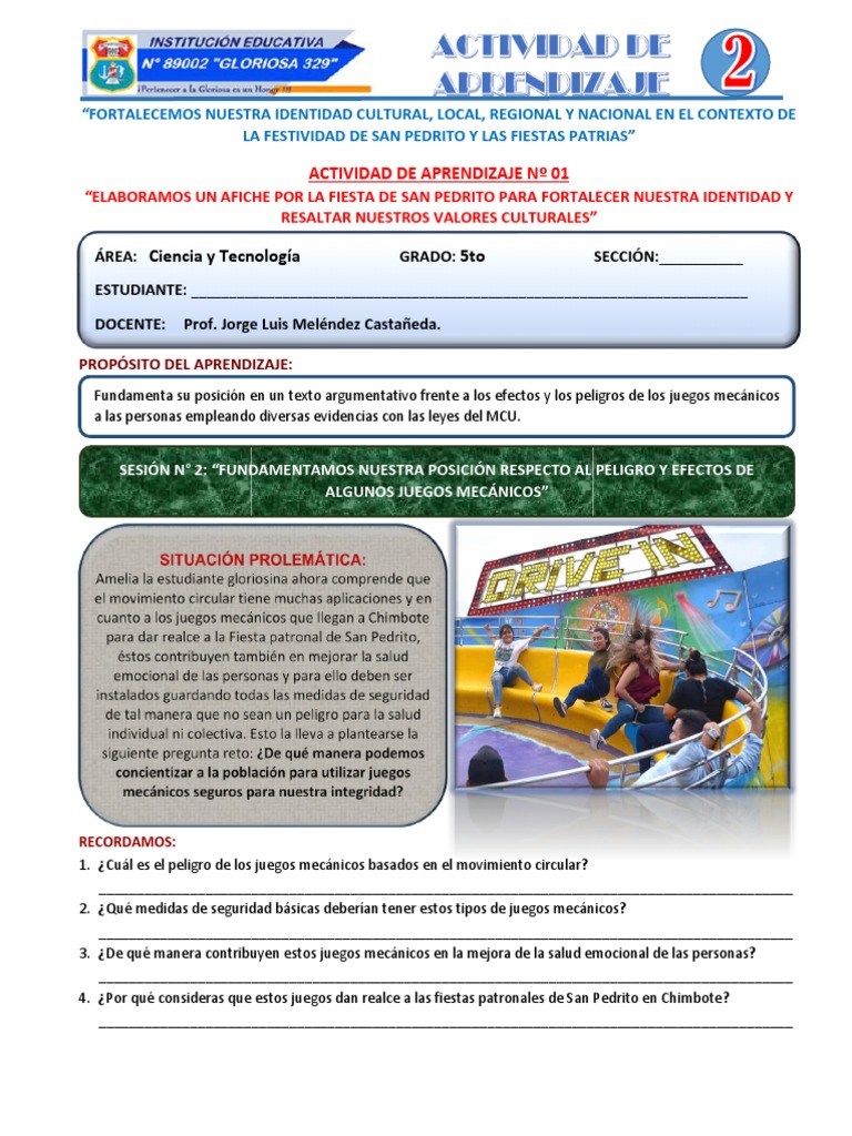 ACTIVIDAD 2 Fundamentamos Nuestra Posición Respecto Al Peligro y ...