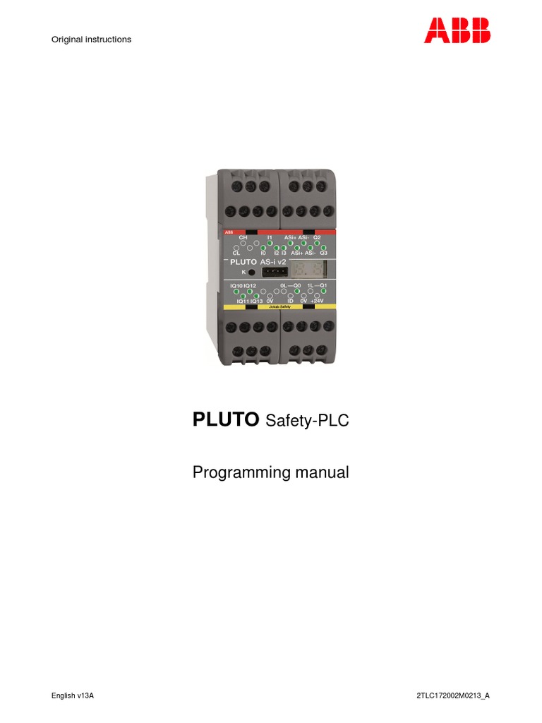 Pluto Programming Manual_Original Instructions | PDF