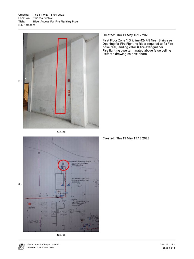 Openings Required in Riser For Fire Fighting Pipe | PDF