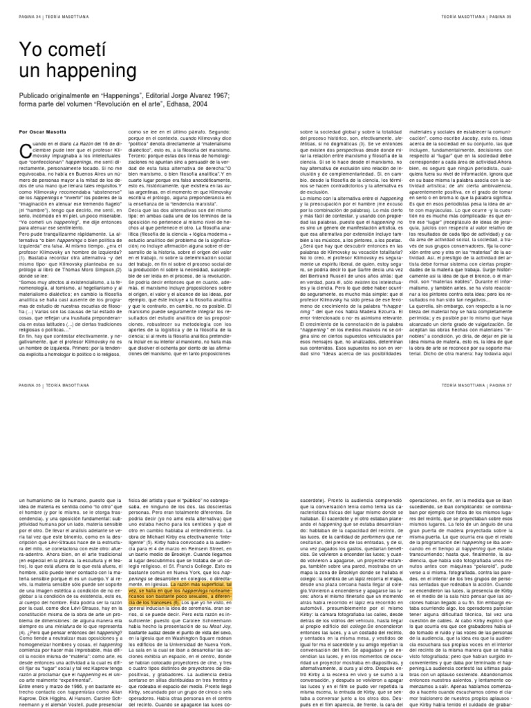 Masotta - Yo Cometi Un Happening | PDF