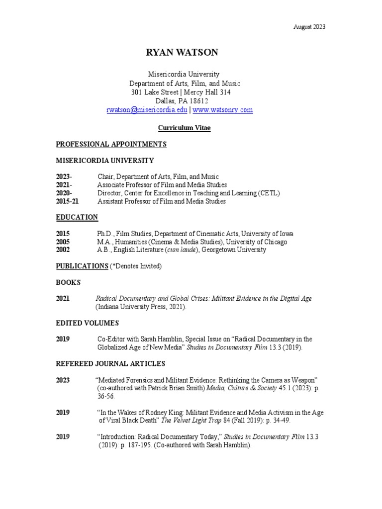 CV August 2023 | PDF