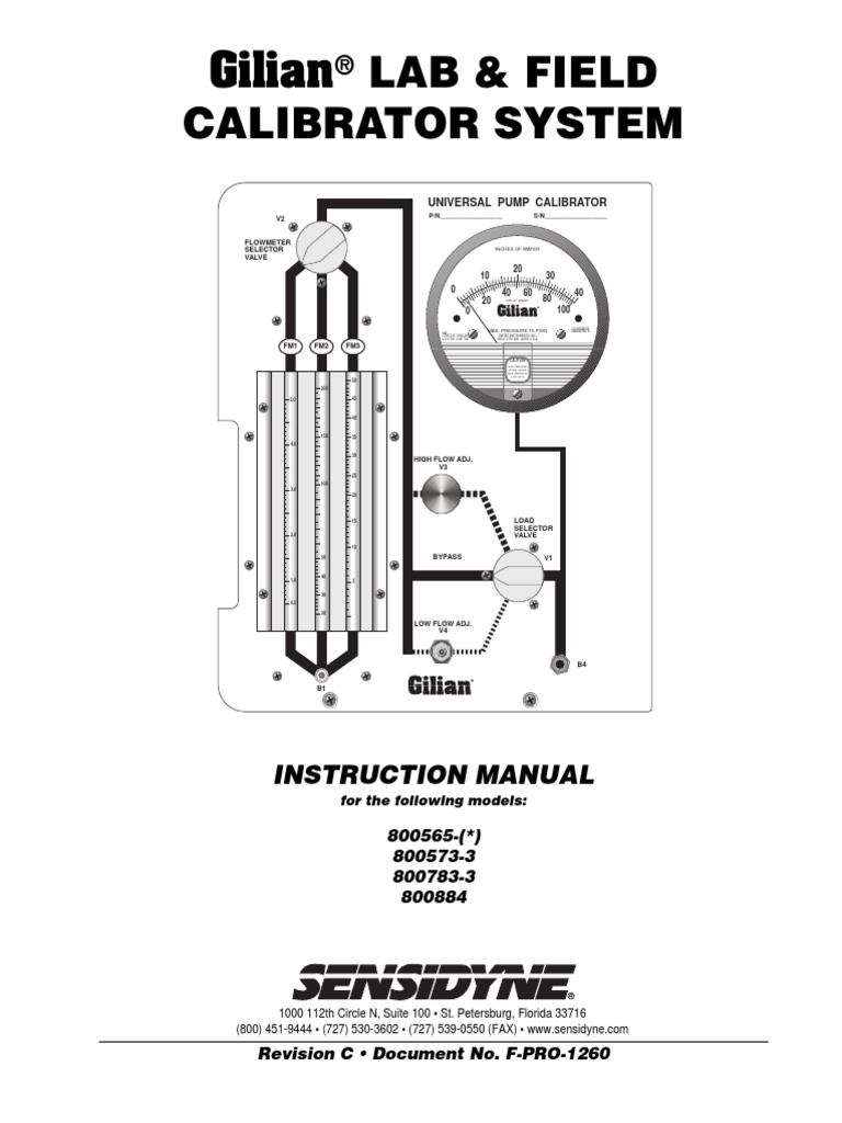 Gilian CalPanel - Calibrator F PRO 1260rC | PDF