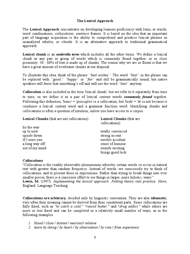 The Lexical Approach | PDF