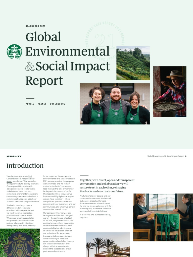 Starbucks 2021 Global Environmental and Social Impact Report 1 | PDF