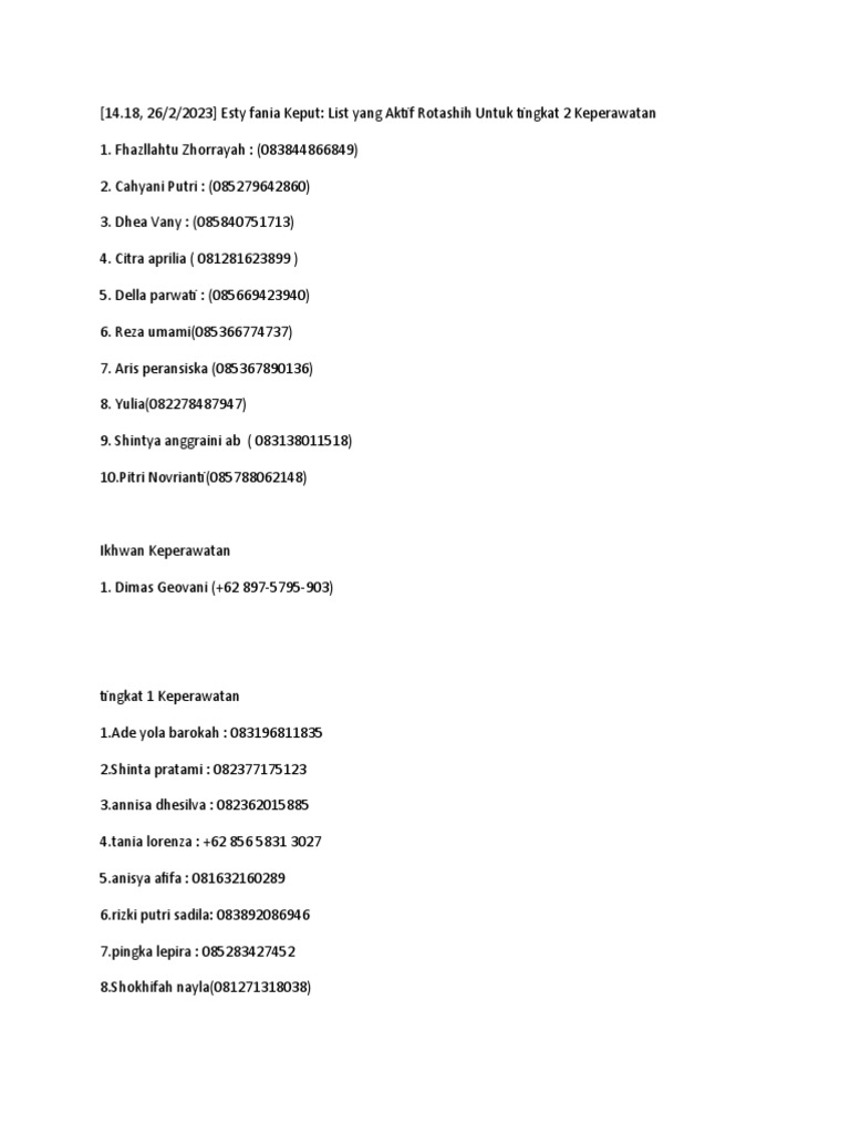 Nama Kader Curup | PDF