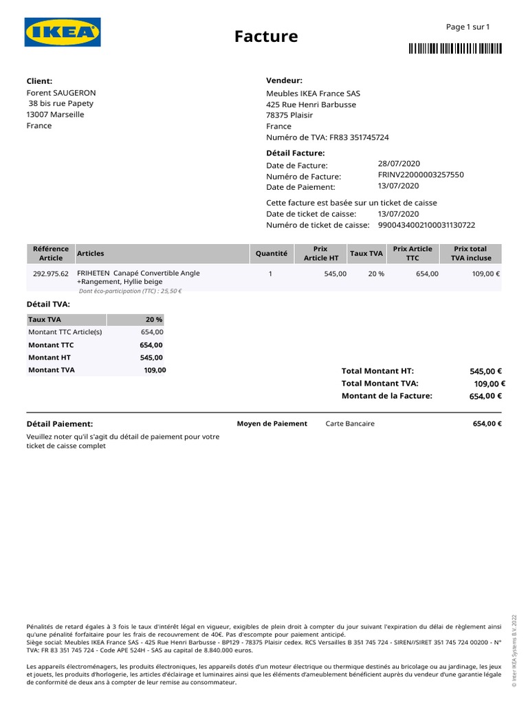 Facture IKEA | PDF
