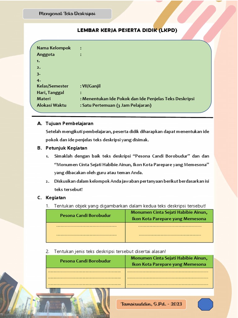 Teks Deskripsi: Candi Borobudur & Parepare | PDF | Kajian Bahasa Asing ...