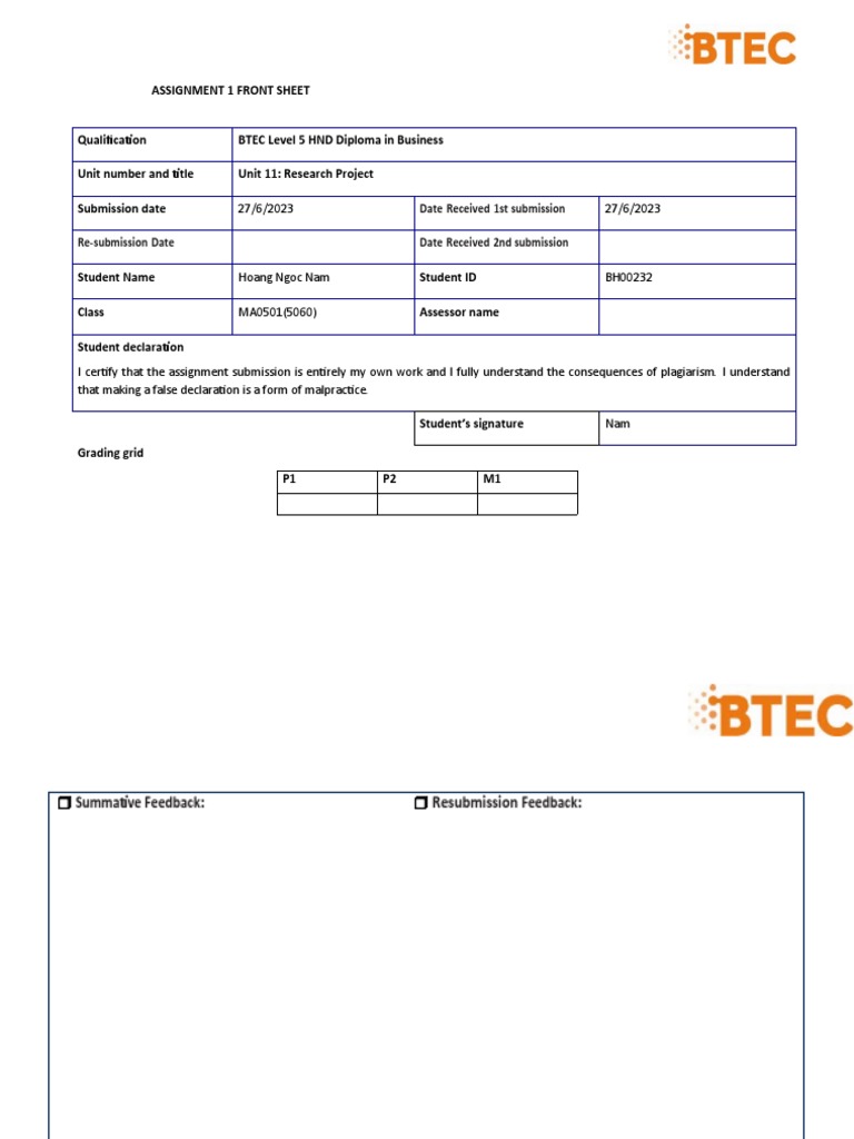 522 - Assignment 1 Frontsheet (Sep 2020) | PDF | Return On Equity | Interview