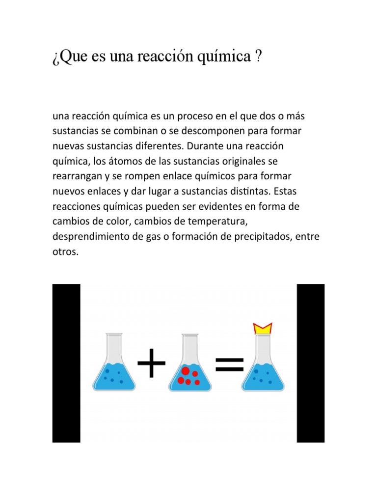 Concepto de Reacción Química | PDF | Redox | Compuestos químicos