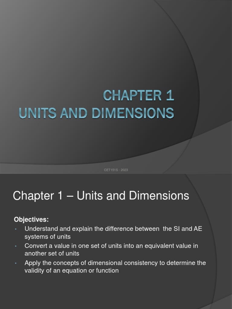 Chapter 1 - Units and Dimensions Updated | PDF | Teaching Methods ...