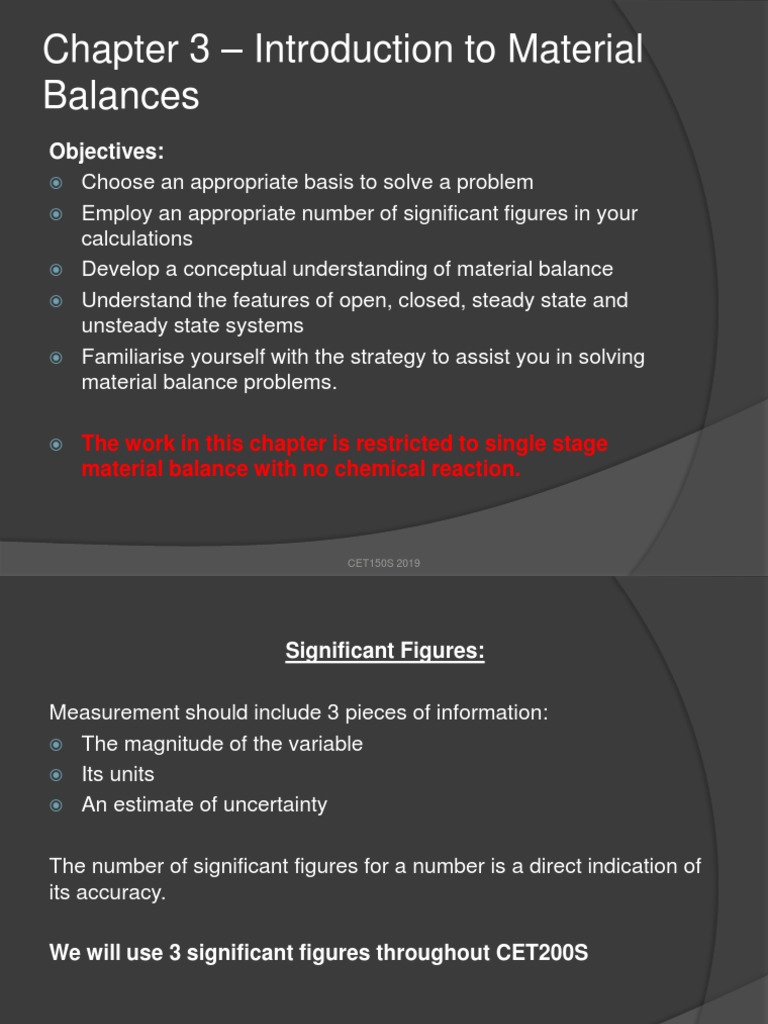 Chapter 3 - Introduction To Material Balances | PDF | Significant ...