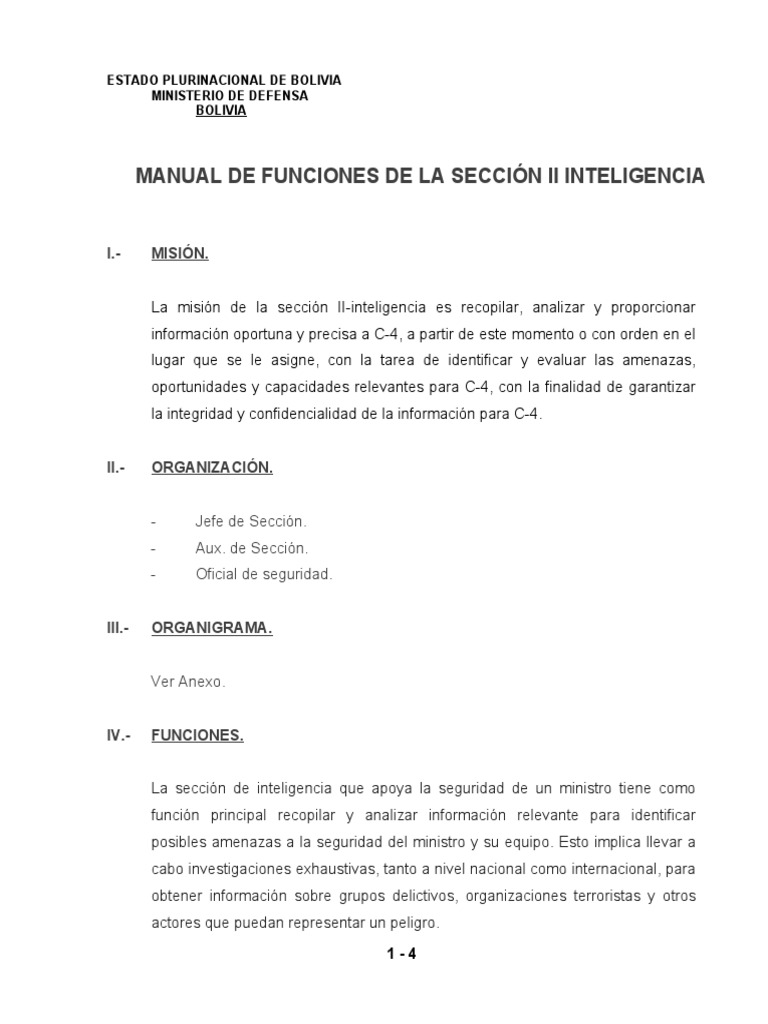 05 Manual de Funciones Sec Ii Inteligencia Min Def | PDF | Valores | La seguridad informática