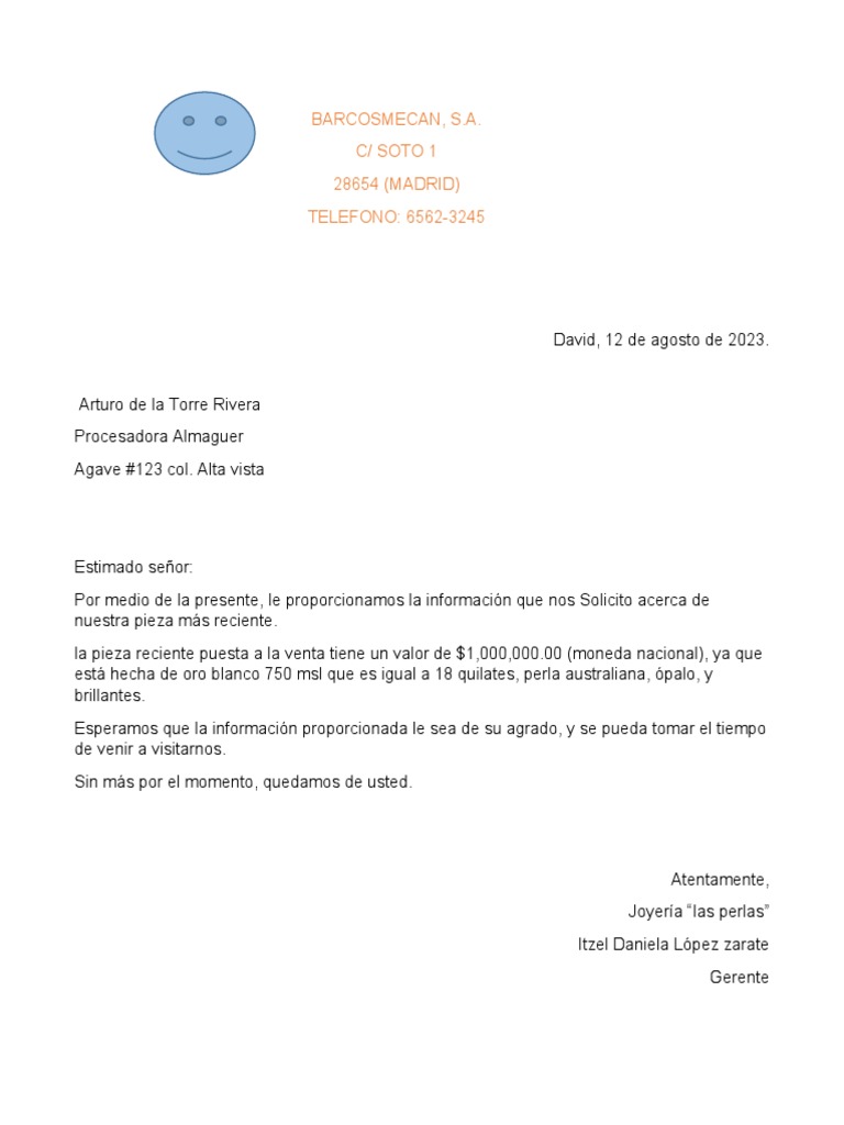 carta comercial #2 | PDF