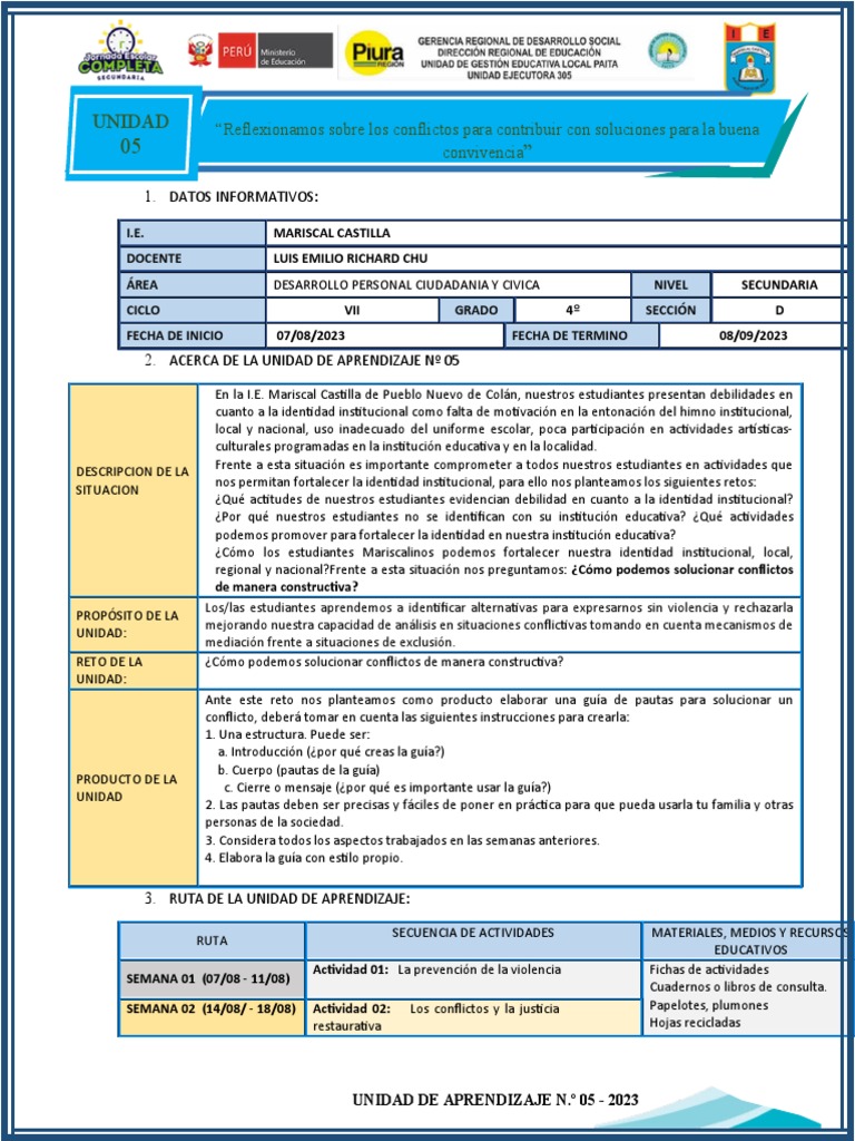 Unidad #5 DPCC 4to D | PDF | Crecimiento personal y profesional