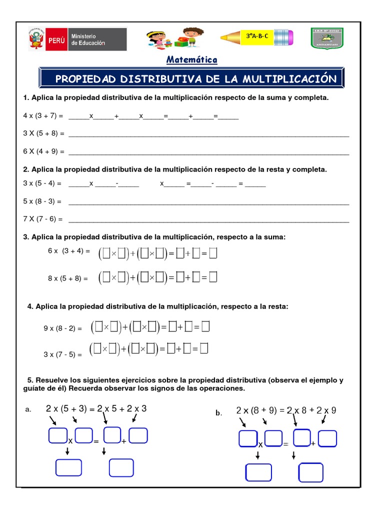 F.mat - Propiedad Distributiva de La Multiplicación - 11 - 08 - 23 | PDF