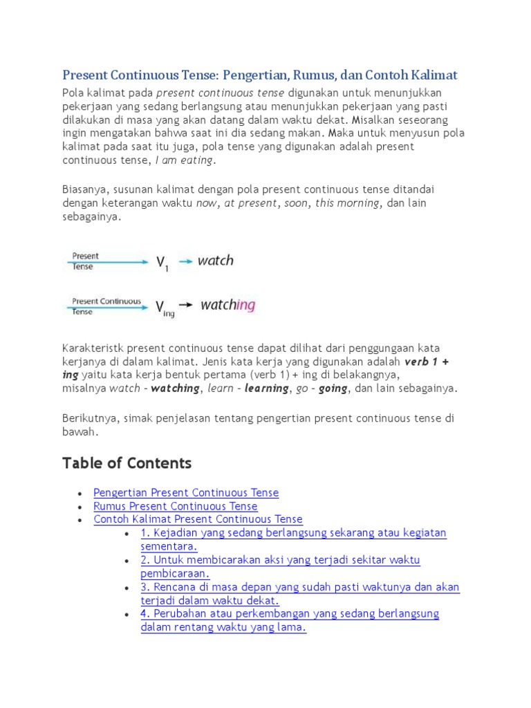 Present Continuous Tense | PDF