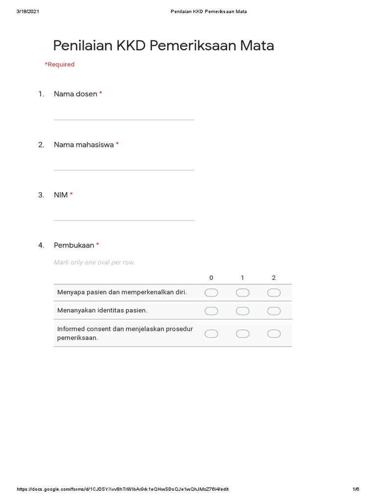 6 - Indra - Checklist KKD Mata | PDF