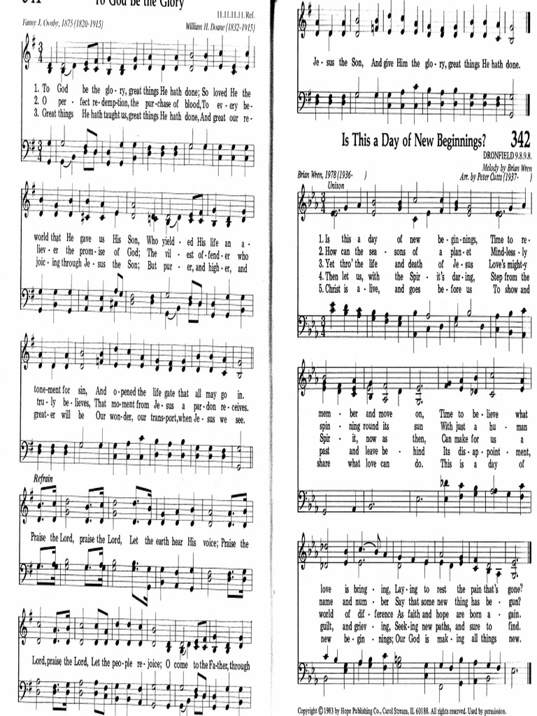 To God Be The Glory, SDA Hymnal | PDF